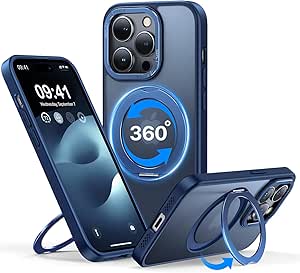 Amazon.com: QTlier case for iPhone 14pro, 360 Rotatable Ring Stand, Raised Camera Frame ...