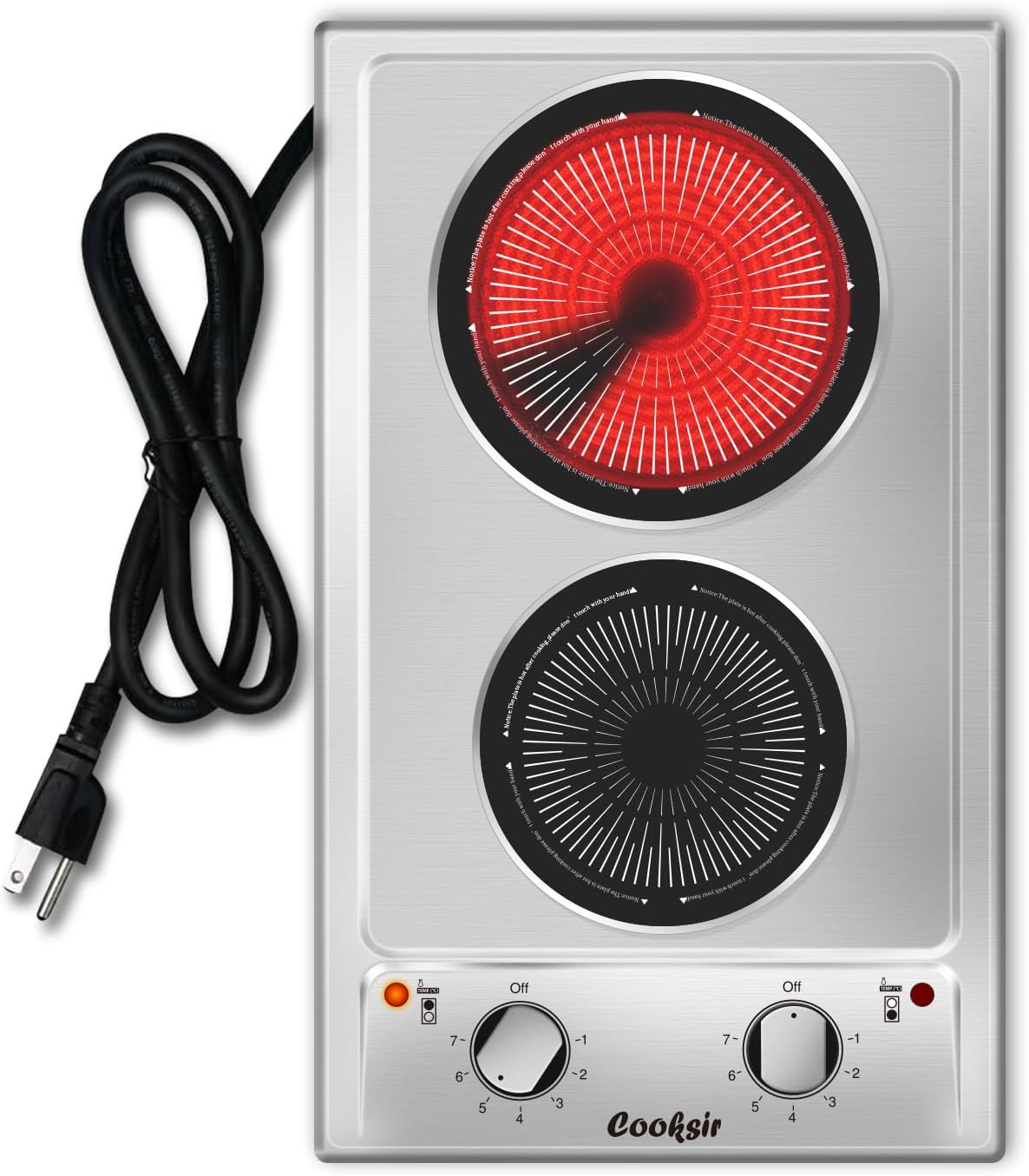 Amazon.com: Cooksir Electric Cooktop 2 Burner, Plug in Electric Stove ...