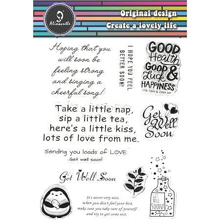 Amazon.com: Get Well Soon Sentiment Stamps for Card-Making and ...