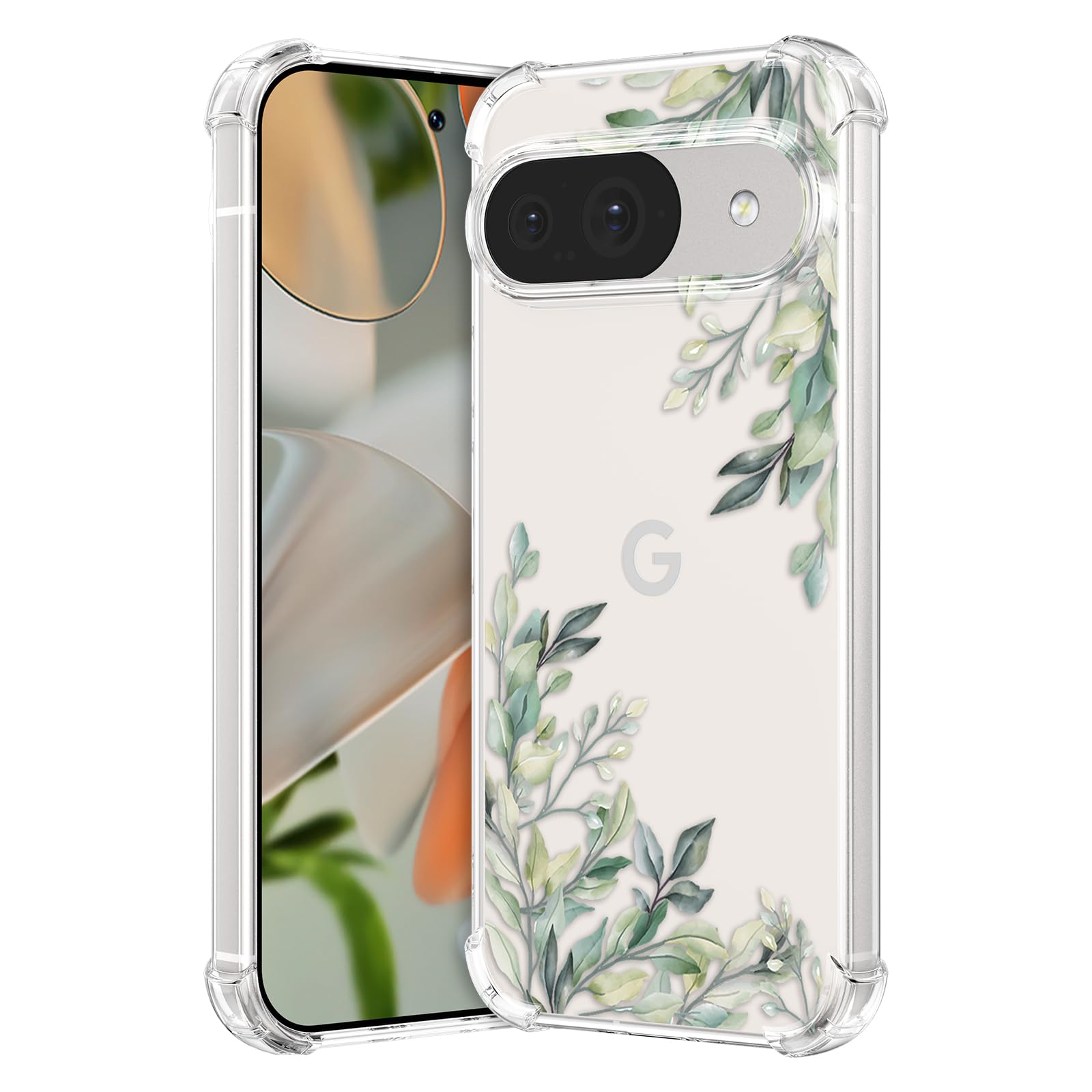 RALEAVO Floral Case for Google Pixel 9/9 Pro,Clear Leaves Flower Phone ...
