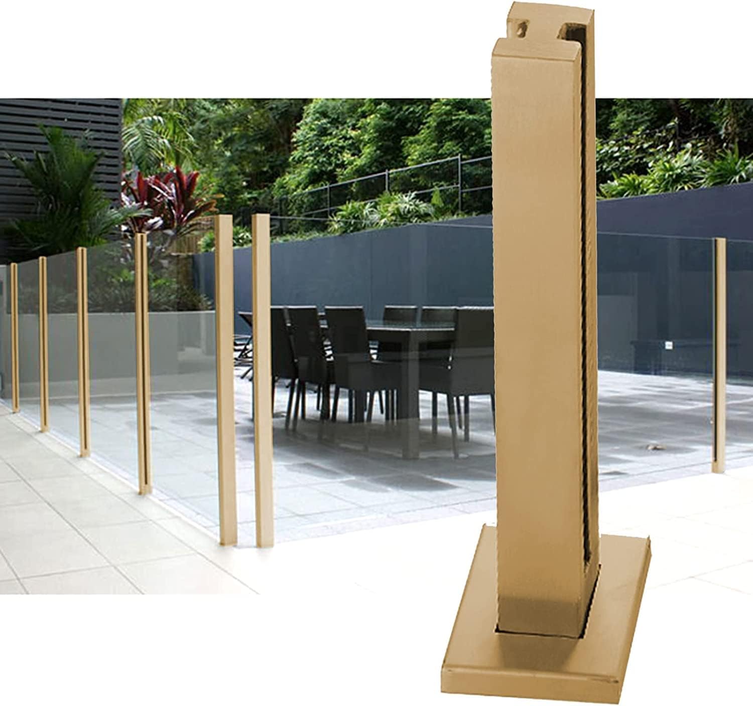 Amazon.com: Stainless Steel Railing Post Clamp, Glass Railing Post ...