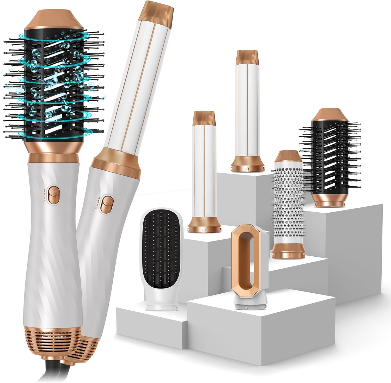 Amazon.com : Hair Dryer Brush Set, 6 in 1 Detachable Blow Dryer Brush ...