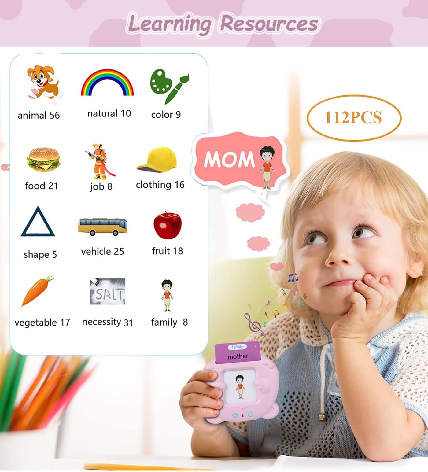 Snapklik.com : Toddler Talking Cards Toys, Preschool Learning Toy For 3 ...