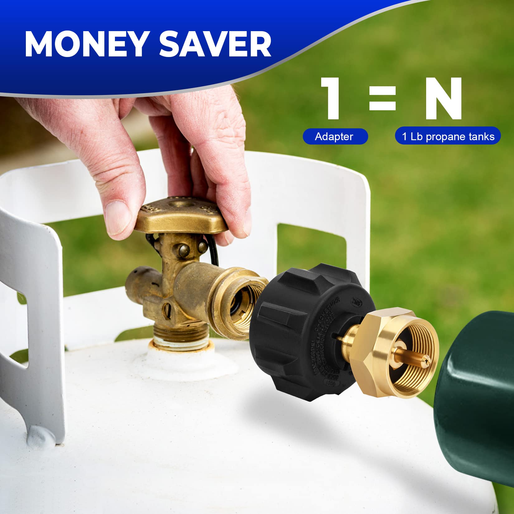 Snapklik.com : GasSaf Propane Refill Adapter 1 To 20 Lb Cylinder Tank ...