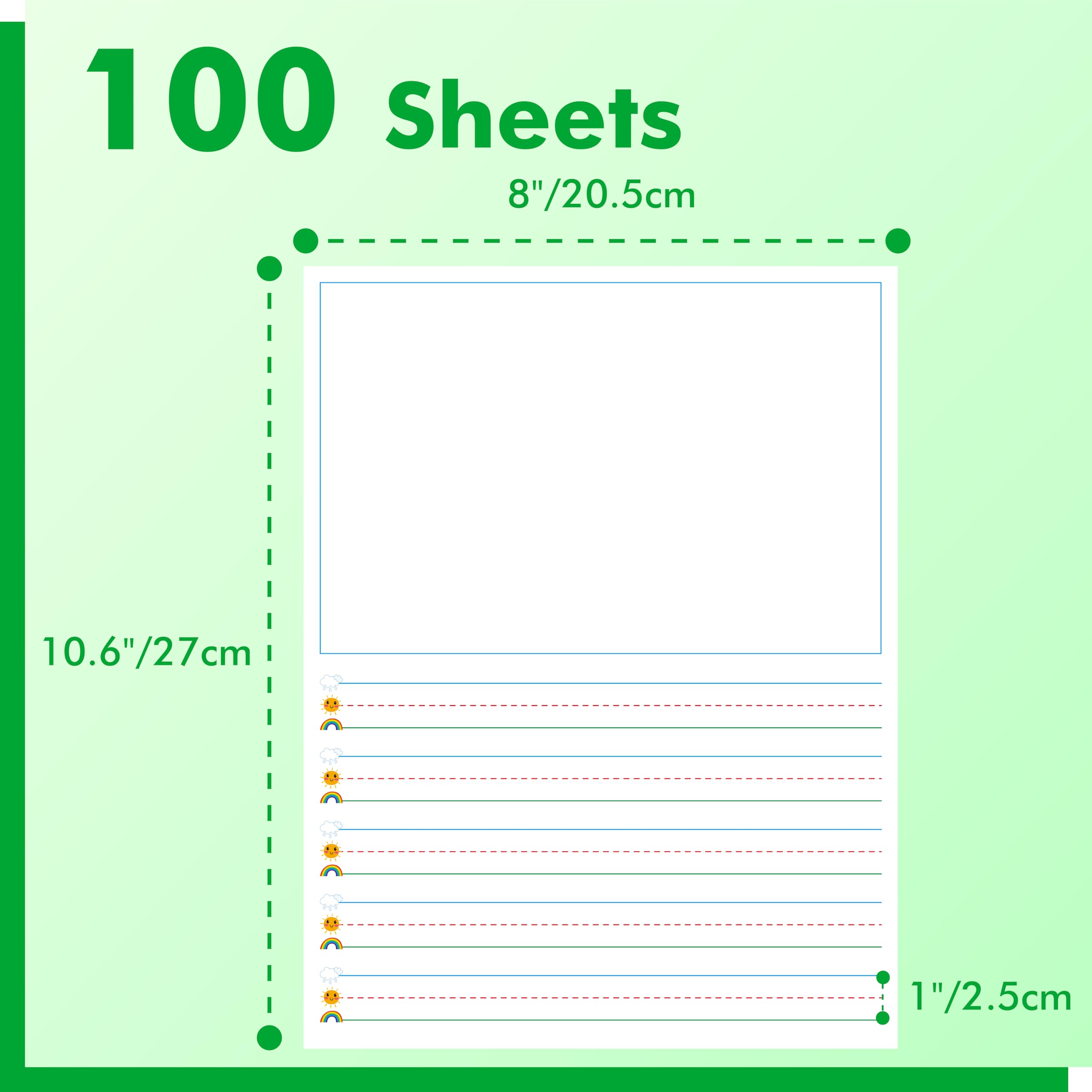 Snapklik.com : 100 Sheets Ruled Writing Paper, Double-Sided Printing 1 ...