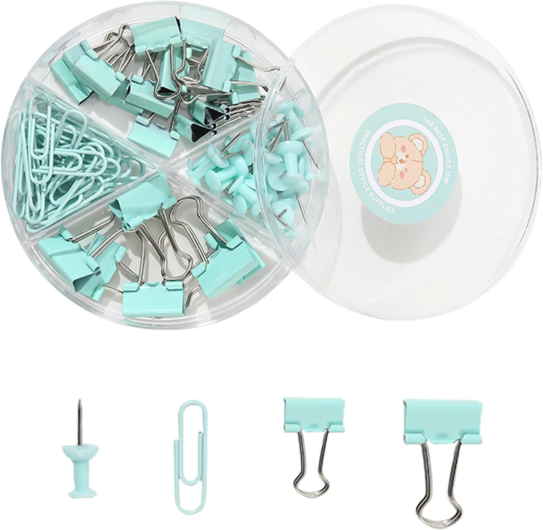 Amazon.com : STOBOK Purple Binder Clips and Paper Clips Push Pins Tacks ...