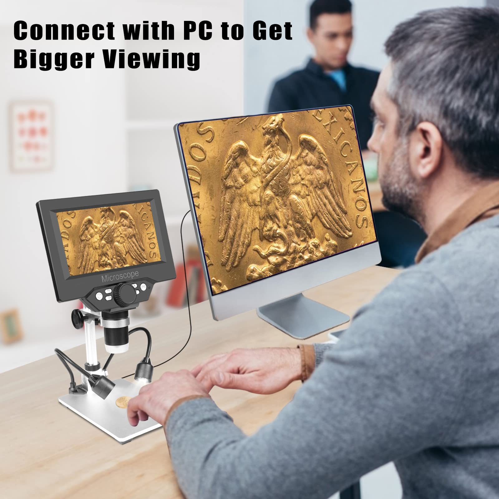 Snapklik.com : Coin Microscope,5.5" LCD Digital USB Microscope