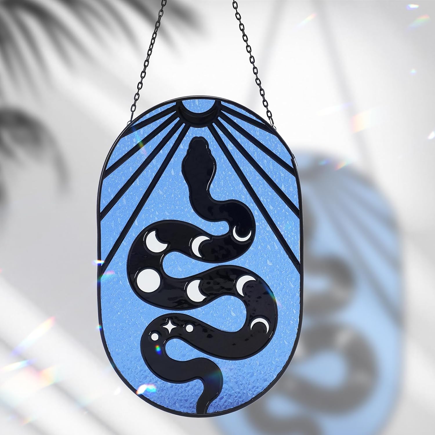 Amazon.com: Snake Stained Glass Gothic Real Suncatcher with Moon Wall ...