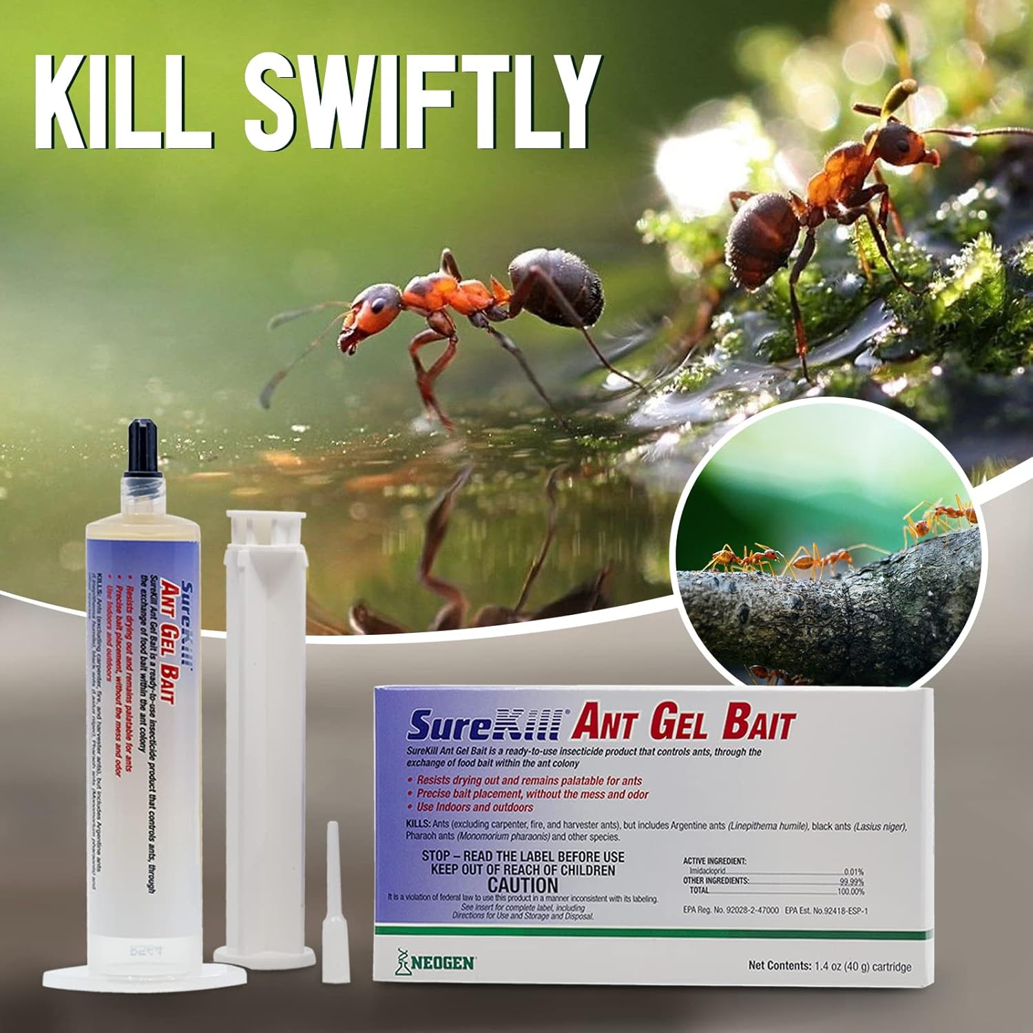 Neogen Surekill – Cebo de gel para hormigas para interiores y exteriores trampa para hormigas ...