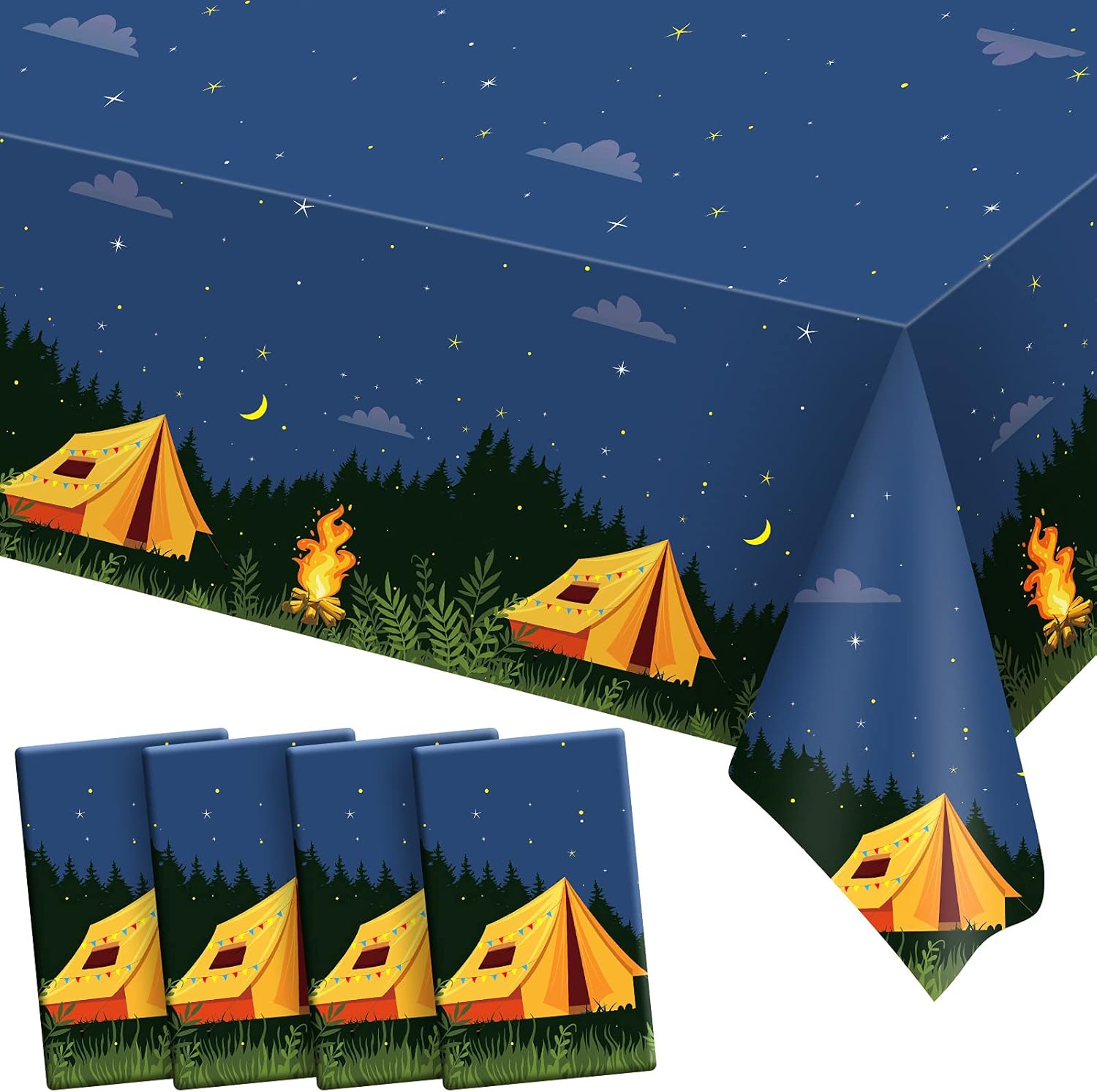 Amazon.com: Breling Camping Party Decorations Camping Tablecloth ...
