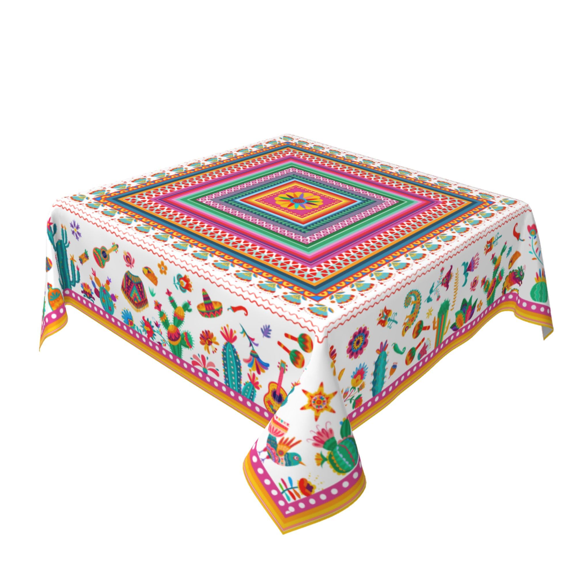 Amazon.com: Granbey Colorful Mexico Square Table Cloth - Mexican Floral ...
