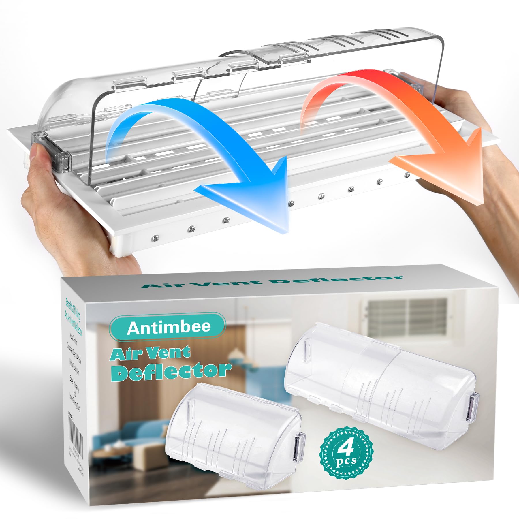 Snapklik.com : Antimbee 4 Pack Adjustable Magnetic Air Vent Deflector ...
