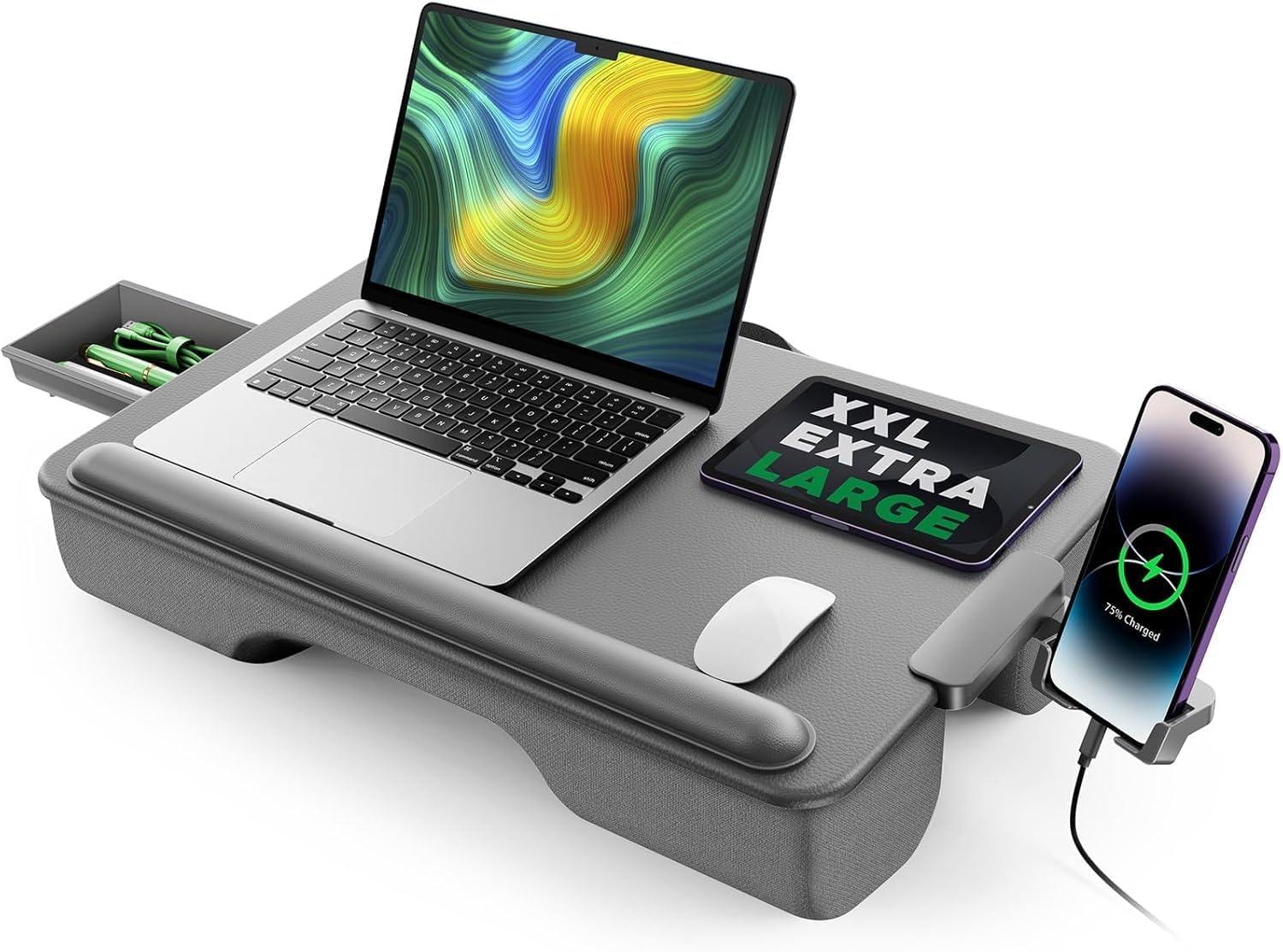 Laptop tray, Lap Tray, SAIJI Lap Desk Anti-Slip Leather Lap Desk, 54 ...