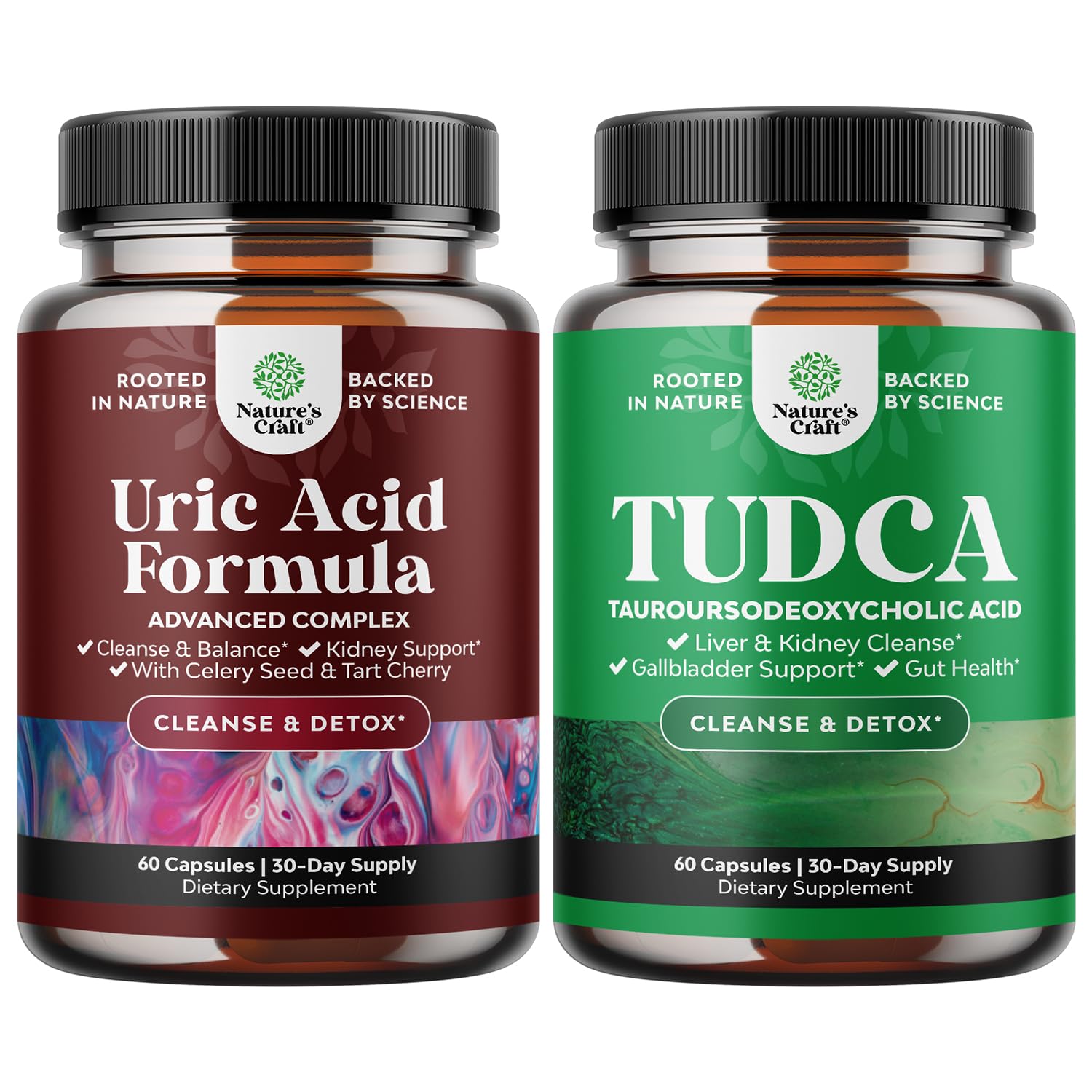 Amazon.com: Bundle of Herbal Uric Acid Cleanse and Detox and Advanced TUDCA Liver Support ...