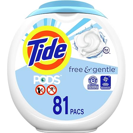 Amazon.com: Tide PODS Free and Gentle, Laundry Detergent Soap PODS, HE ...
