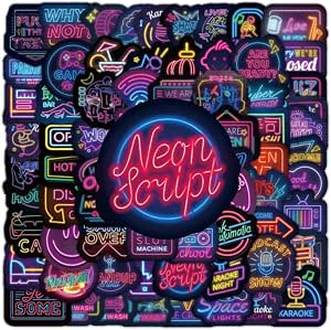 Amazon.com: 100Pcs Neon Water Bottle Stickers for Kids Teens ...