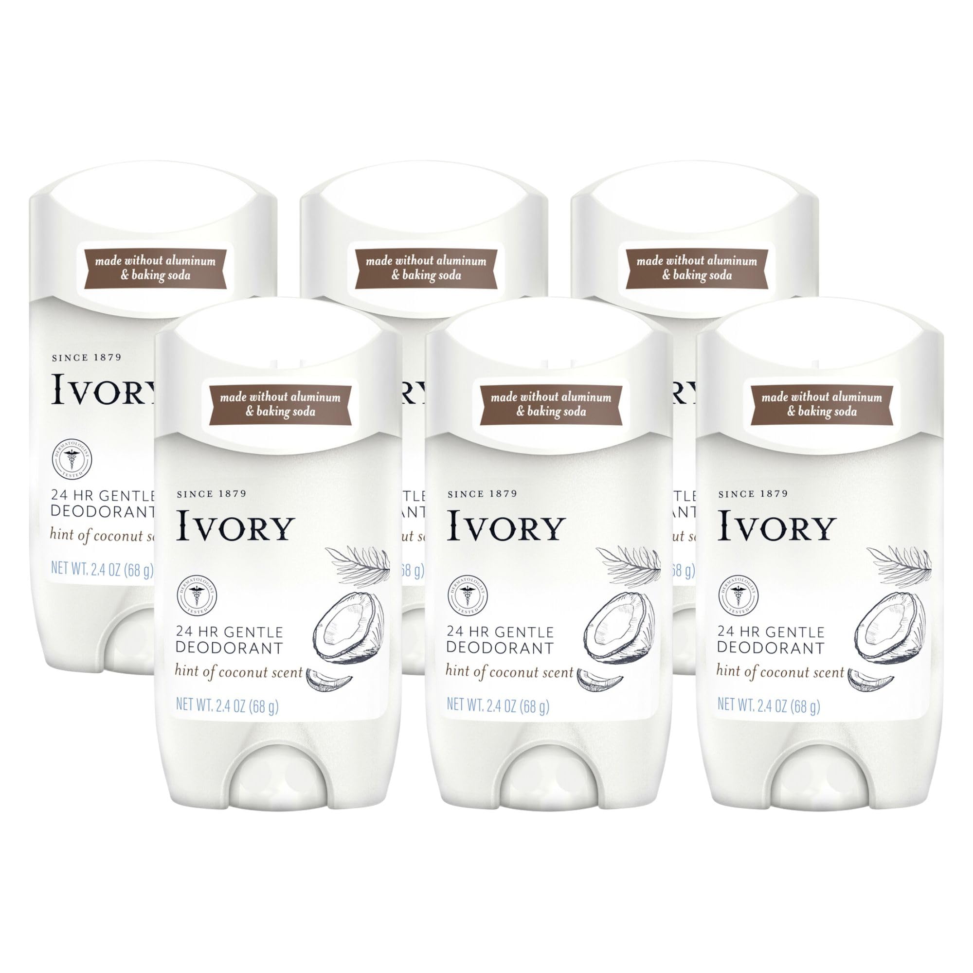 Amazon.com : Ivory Aluminum Free Deodorant, Hint of Coconut, 24hr ...