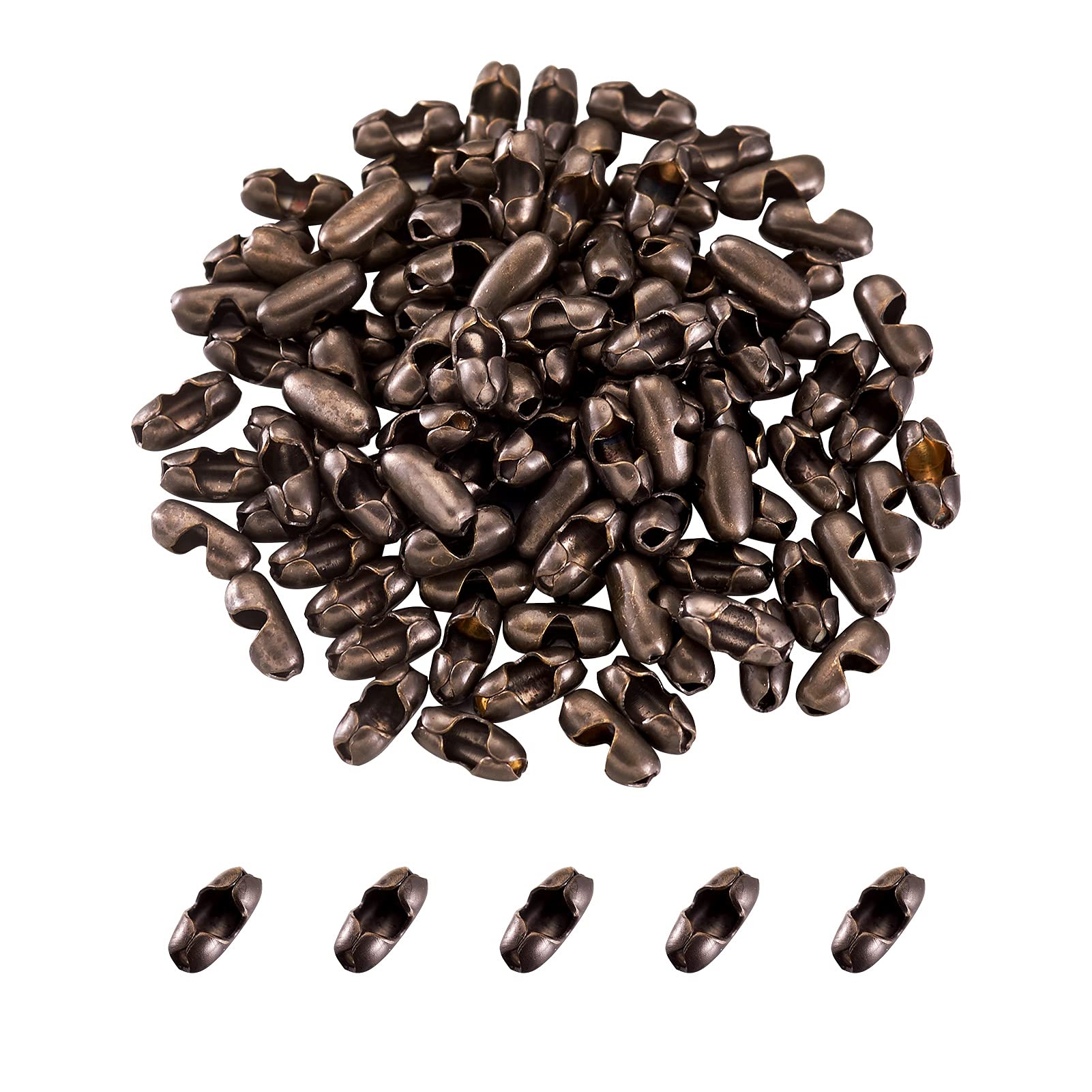 Amazon.com: FASHEWELRY 200Pcs Brass Ball Chain Connector 5.5x2mm ...