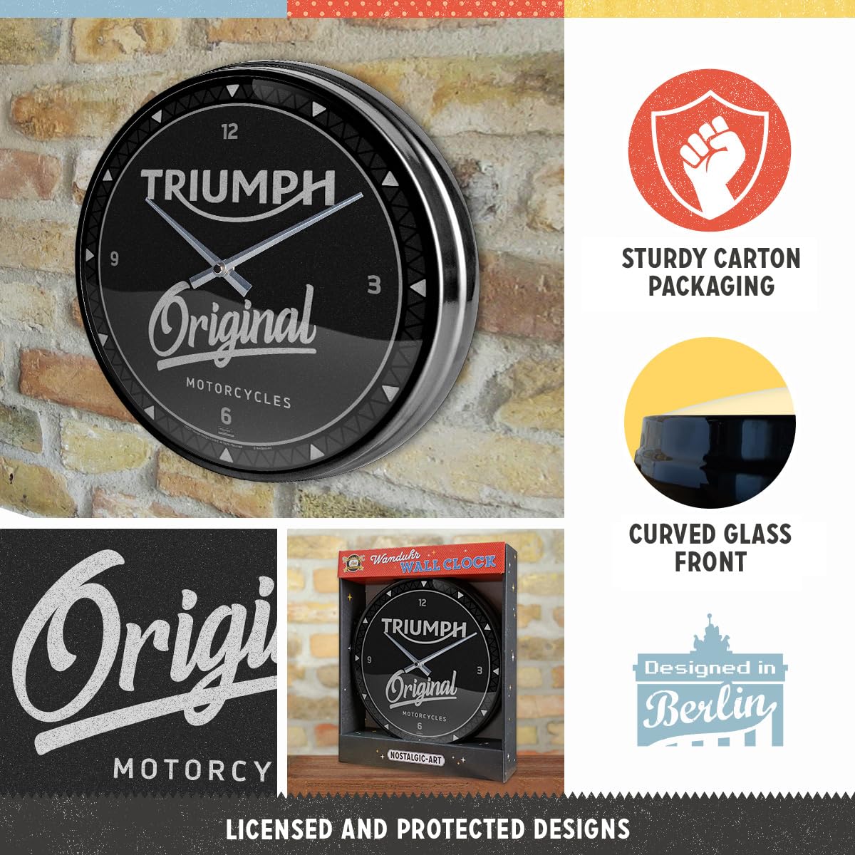 Triumph Motorcycle Wall Clock