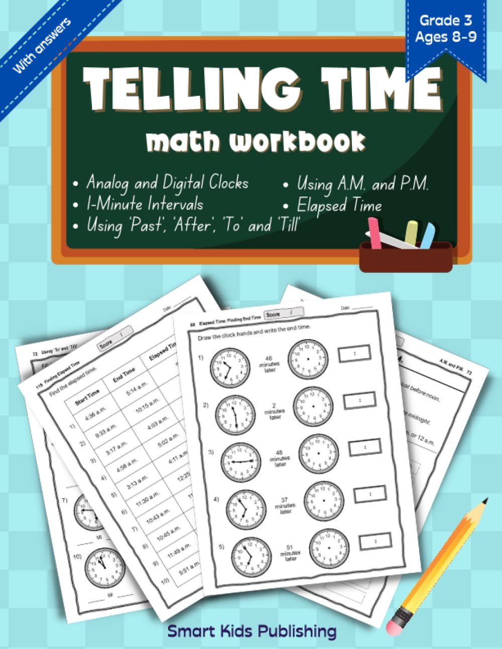 Buy Telling Time Math Workbook Grade 3 Ages 8-9: Analog and Digital ...