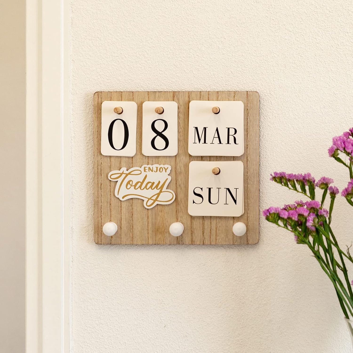 Amazon.com: Wooden Wall Perpetual Calendar For Home Office Decor ...