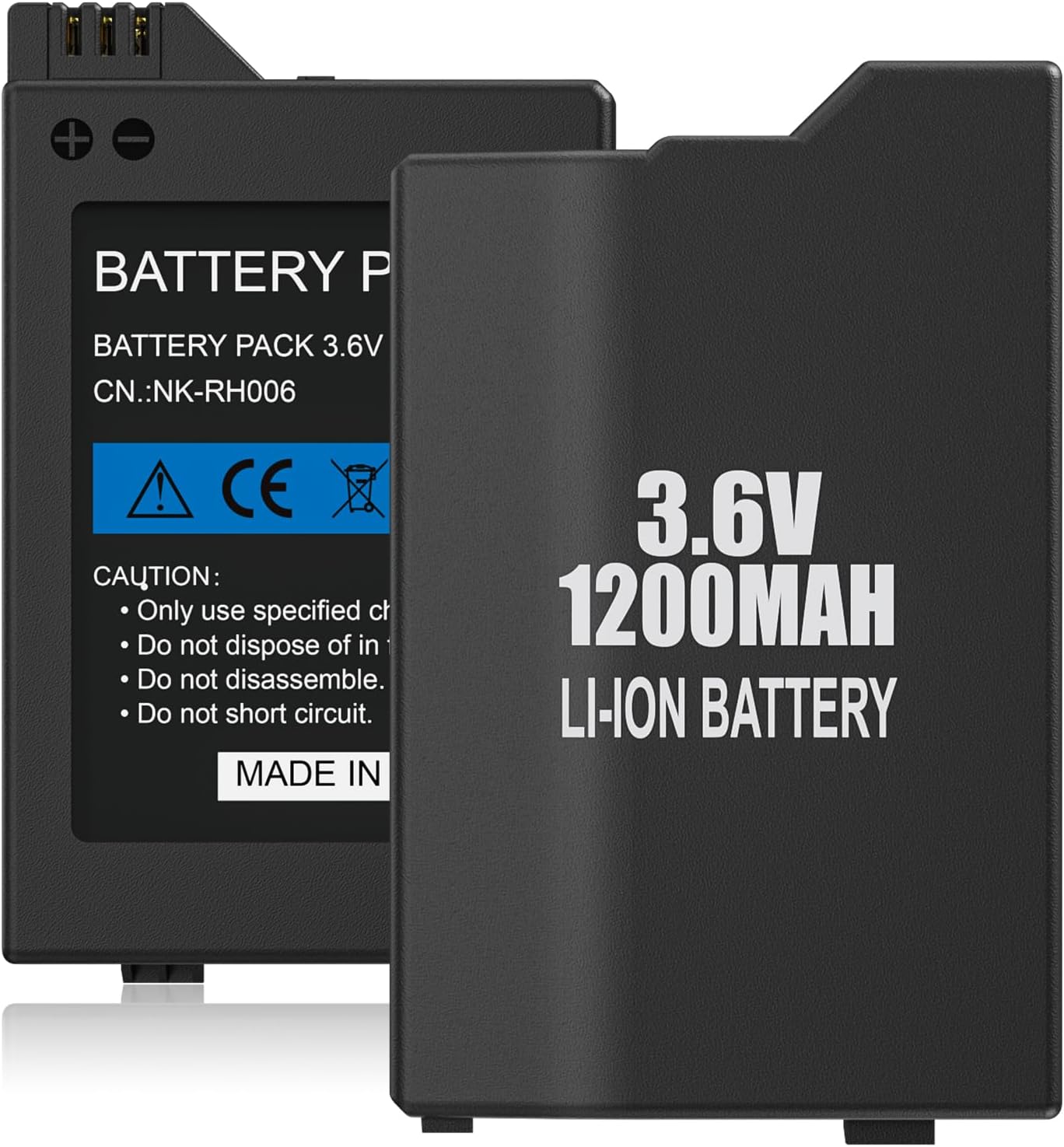 Amazon.com: BSSING PSP Battery, 2Pcs 3.6v 1200mAh Lithium Ion ...