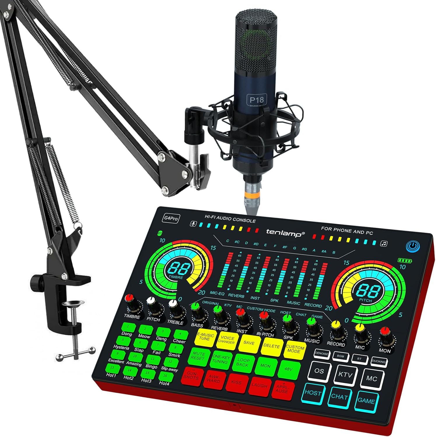 Amazon.com: Podcast Equipment Bundle, G4Pro Live Sound Card, Audio ...