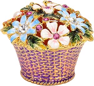 Amazon.com: DreamMespace Hinged Trinket Boxes Crystal Colorful Enamel ...