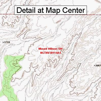 Amazon.com : USGS Topographic Quadrangle Map - Mount Wilson SW, Nevada ...