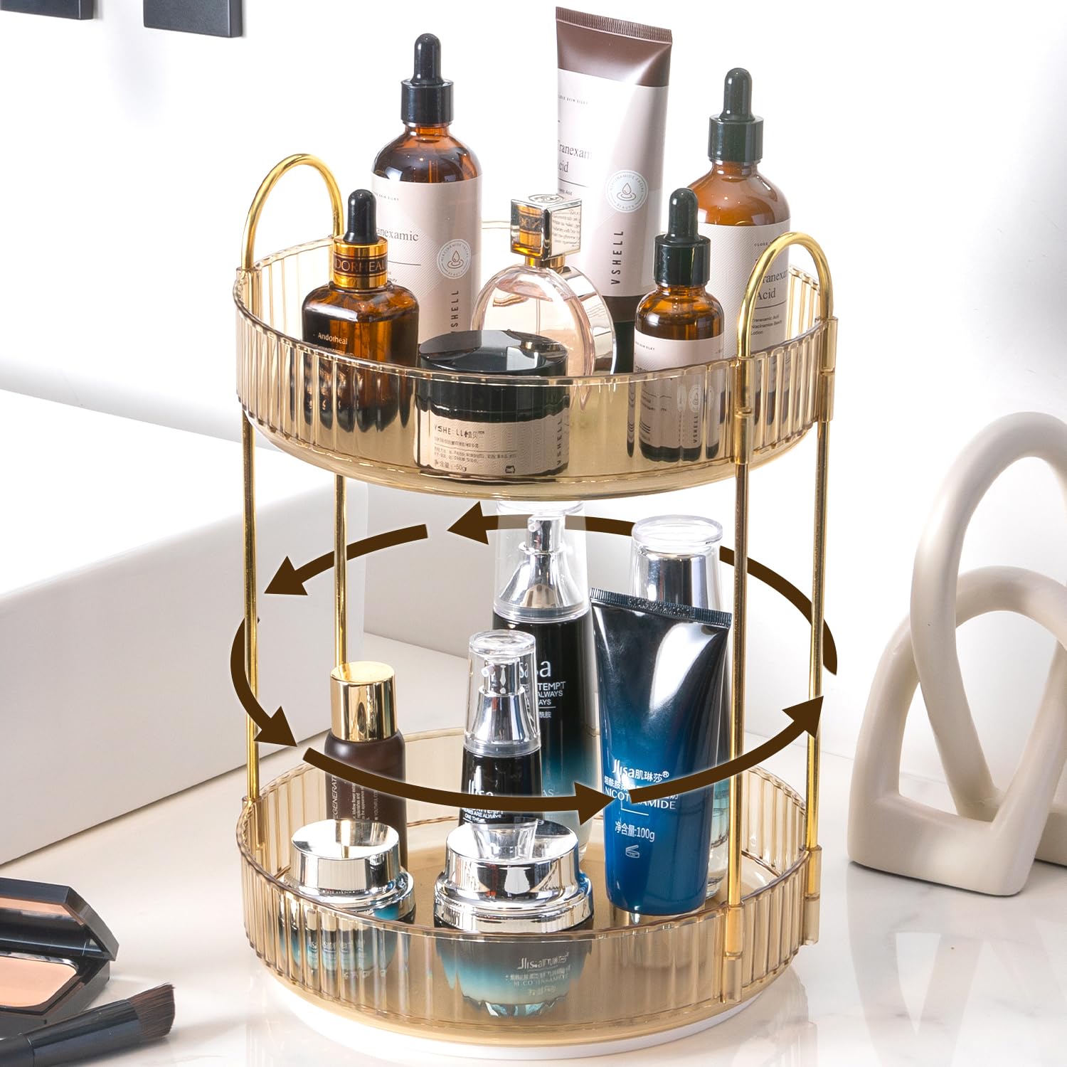 Lighterday 360 Degree Rotating Makeup Organiser,Spinning Cosmetics ...