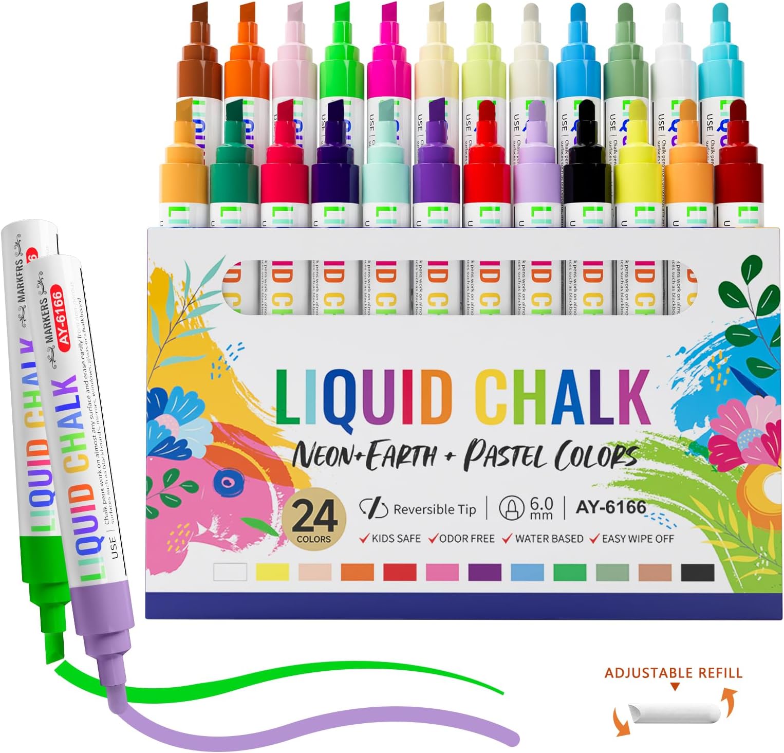 Amazon.com: Positive Art Liquid Chalk Markers 30 Colors Window Markers ...