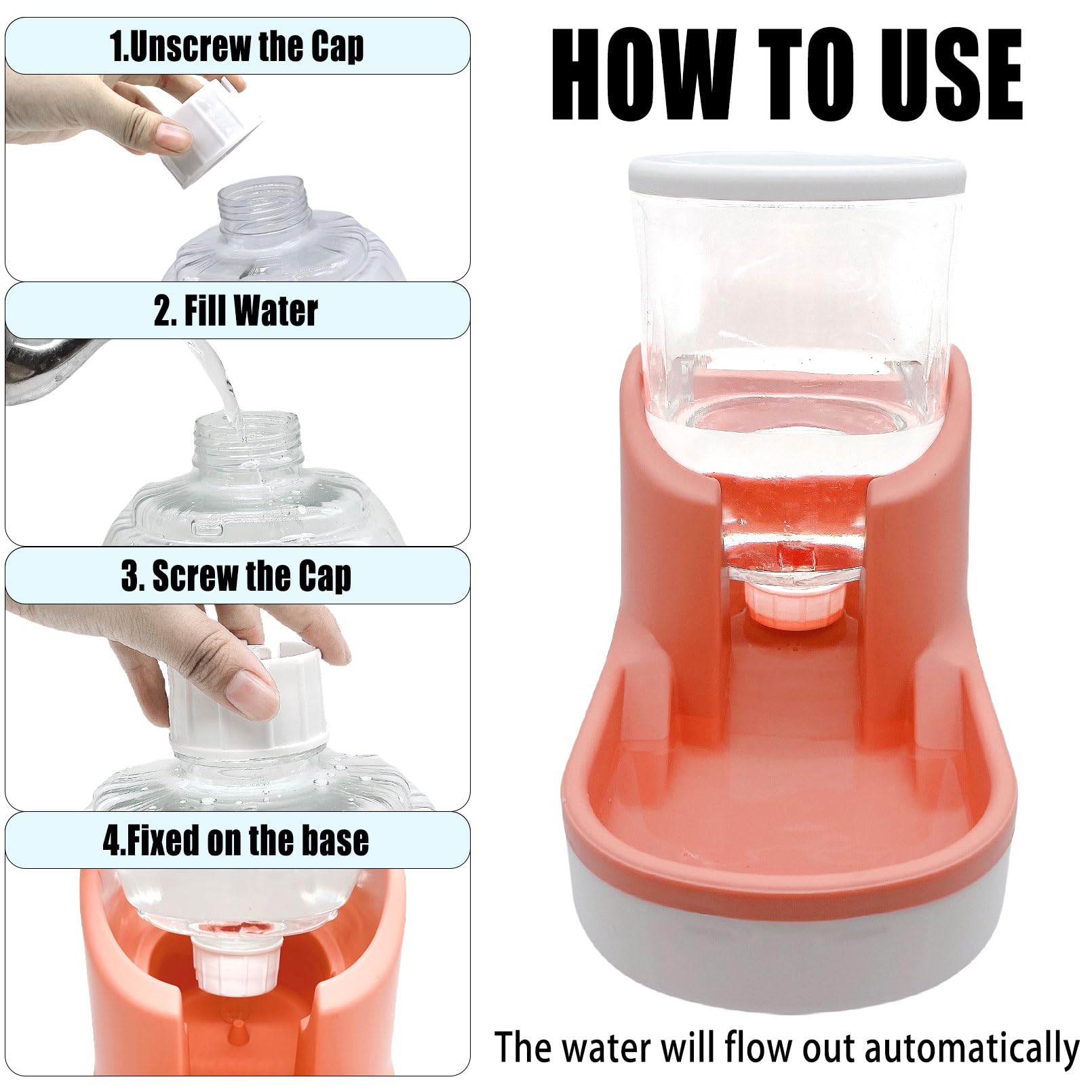 Snapklik.com : Kathson Automatic Dog Water Dispenser 1 Gallon Gravity ...