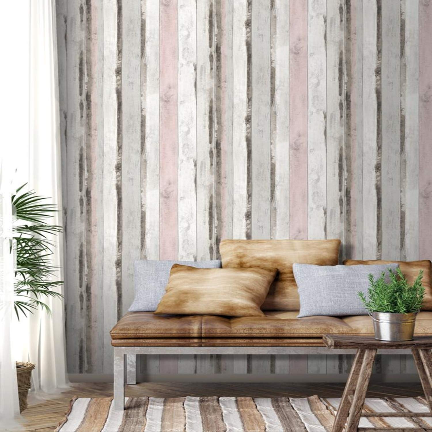Painted Rustic Wood Plank Background 1m² Rustic Grey Washed Wood Wall