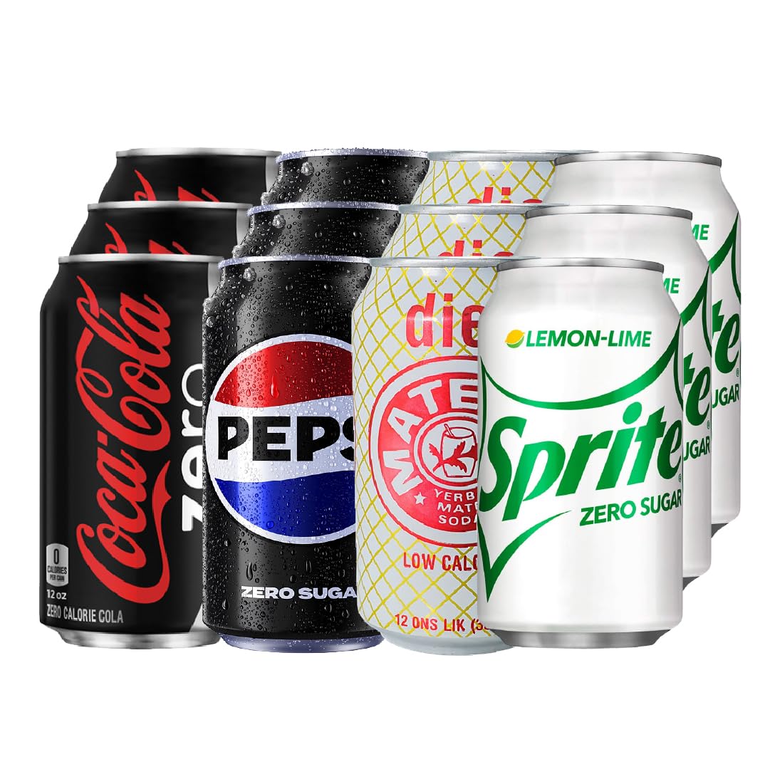 Buy SipboxZero Diet Sodas Variety 12 Pack, 12 oz (Materva Diet, Coke ...