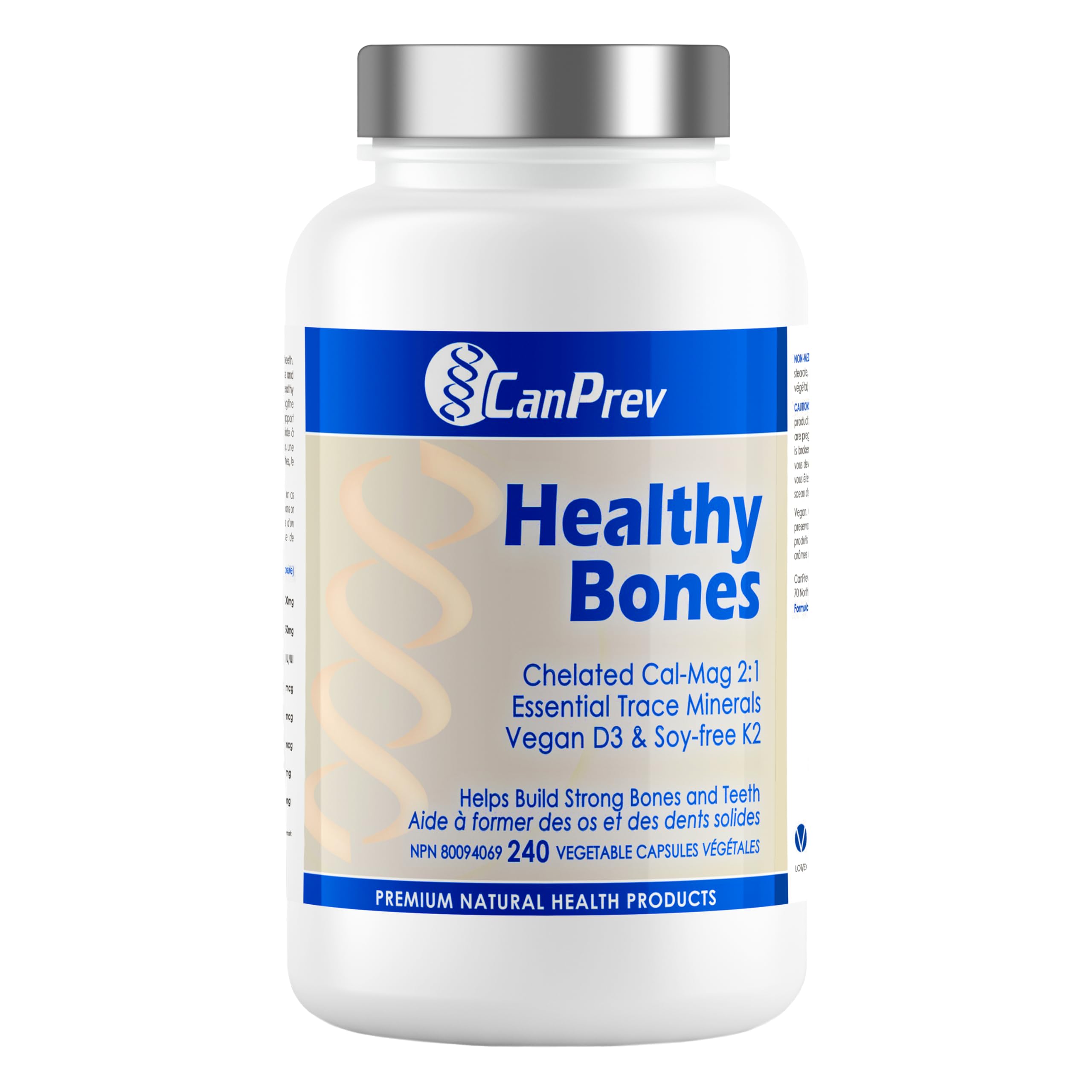 CanPrev Healthy Bones 240 V-Caps 80-Day Supply - Chelated Cal-Mag 2:1 ...