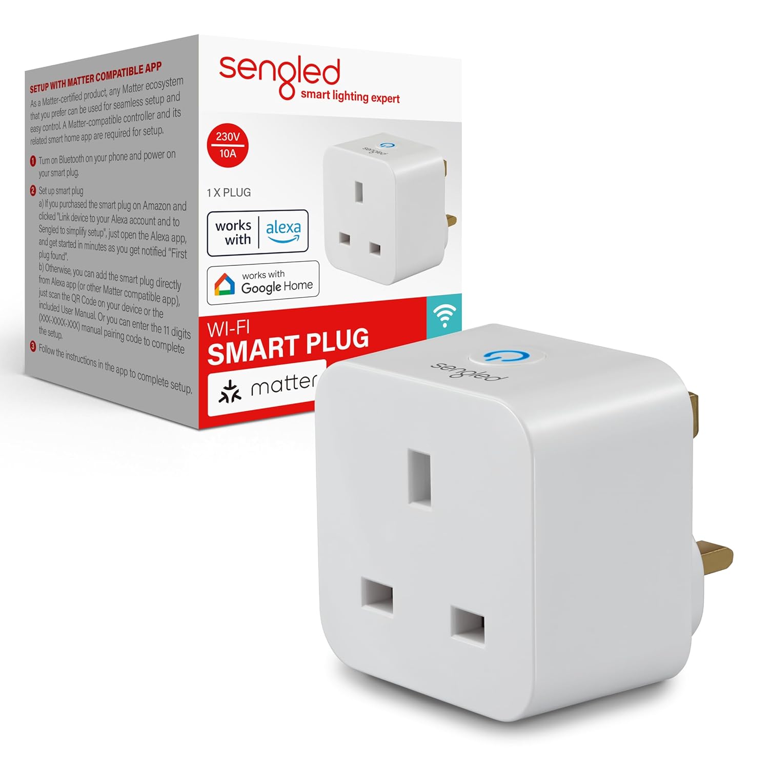 Sengled Smart Plug, Matter-Enabled, Works with Alexa, Instant Pairing ...