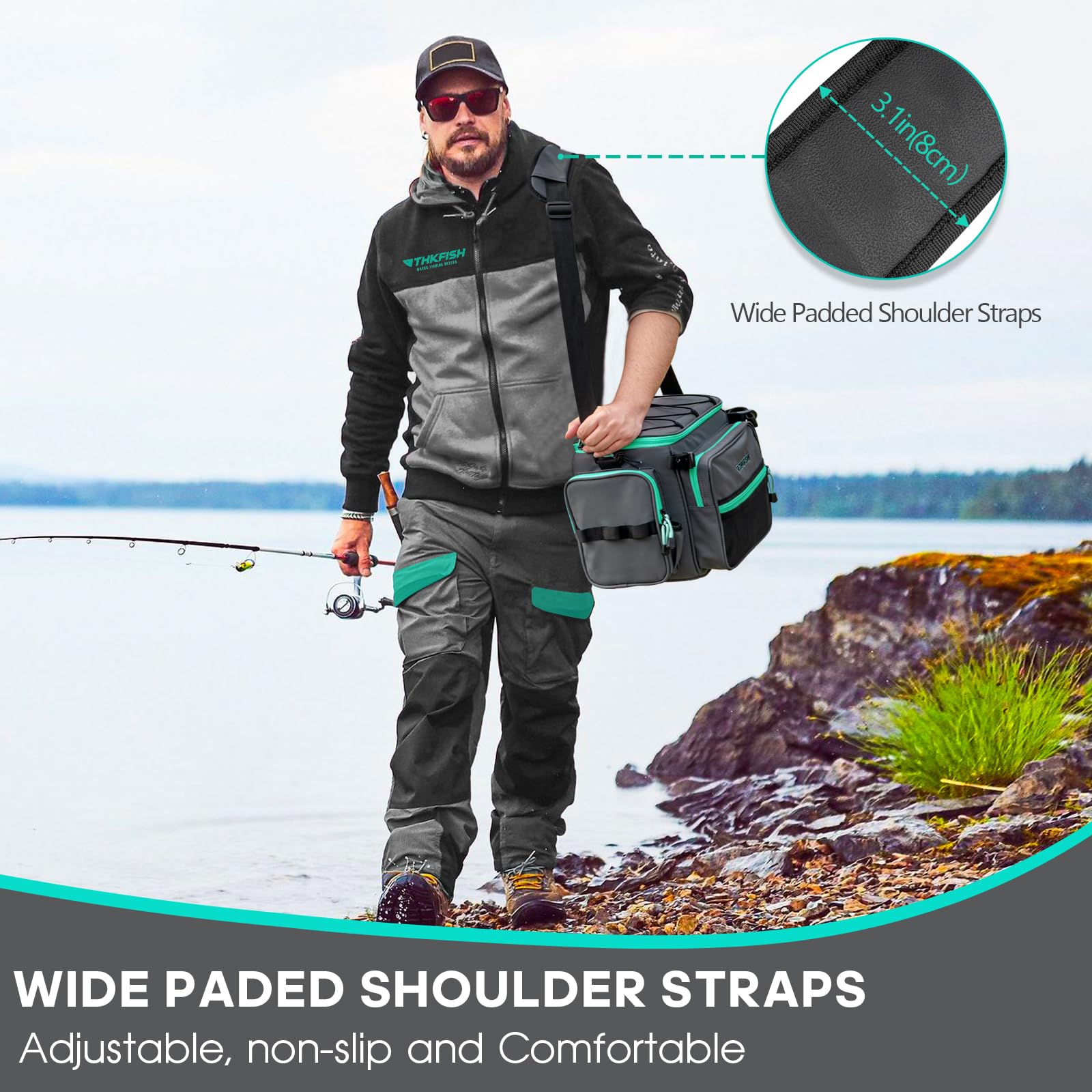 THKFISH Waterproof Fishing Bag, Saltwater Resistant Fishing Tackle ...