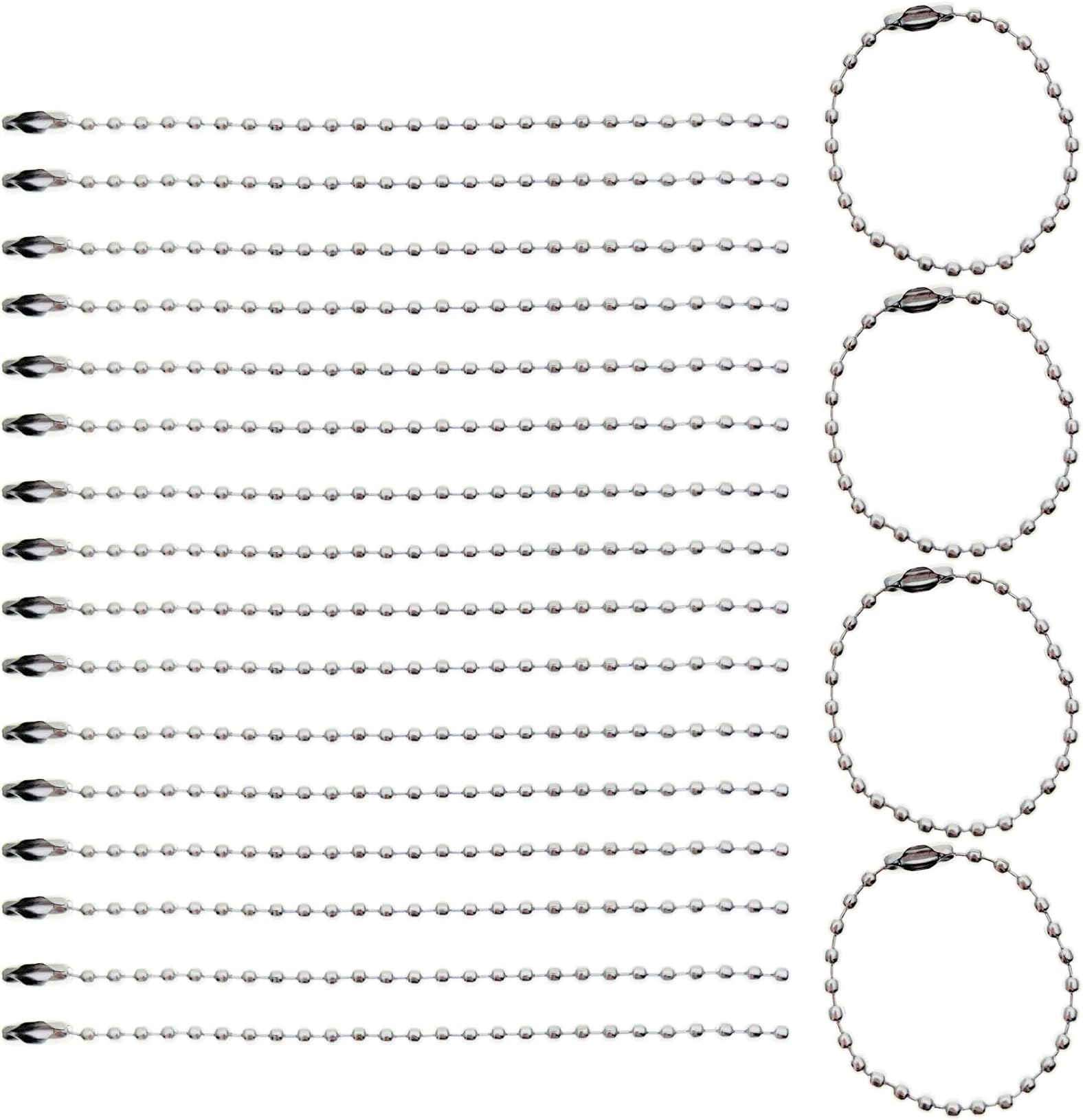 Lusofie 100PCS Ball Chain Necklace Colorful Metal Hanging Chains Metal ...