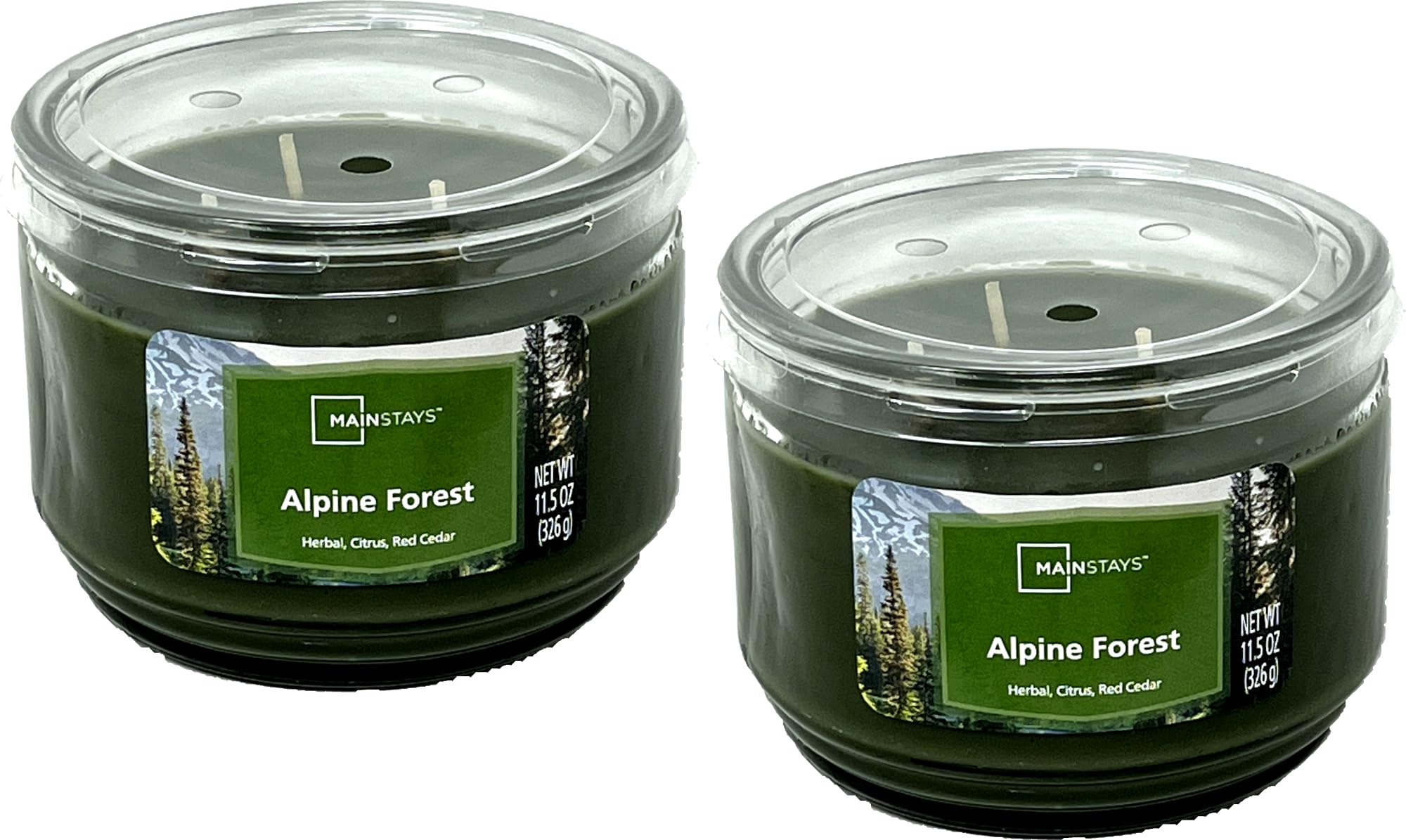 Amazon.com: Mainstays 11.5oz Scented Candle 2-Pack (Alpine Forest ...