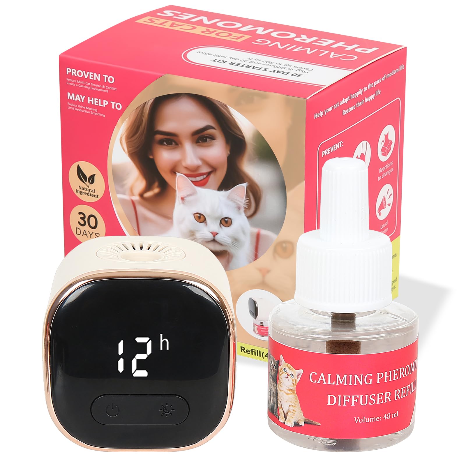 Amazon.com : HEELE Cat Pheromone Calming Diffuser Anxiety Relief Cat ...