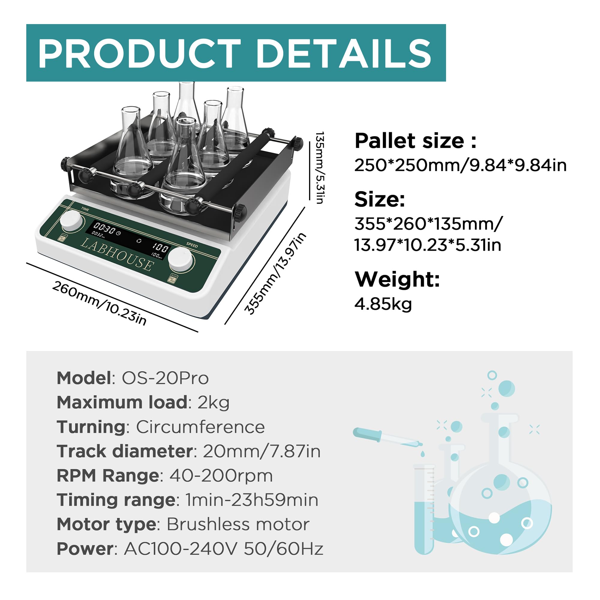 Snapklik.com : Lab Digital Orbital Shaker Mixer 9.85"x9.85" Plate Size ...