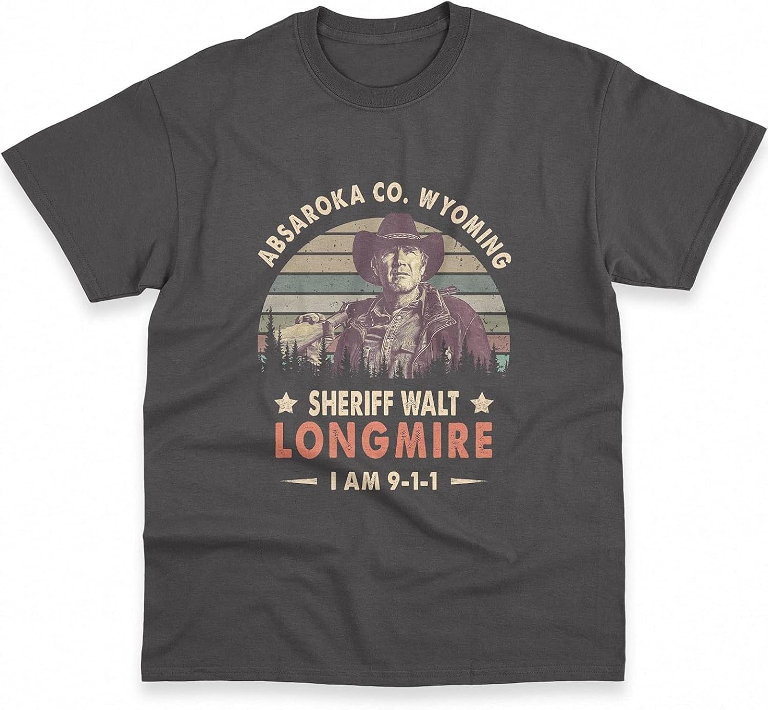Absaroka Co Wyoming Sheriff Walt Longmire I Am 911 Vintage T Shirt ...