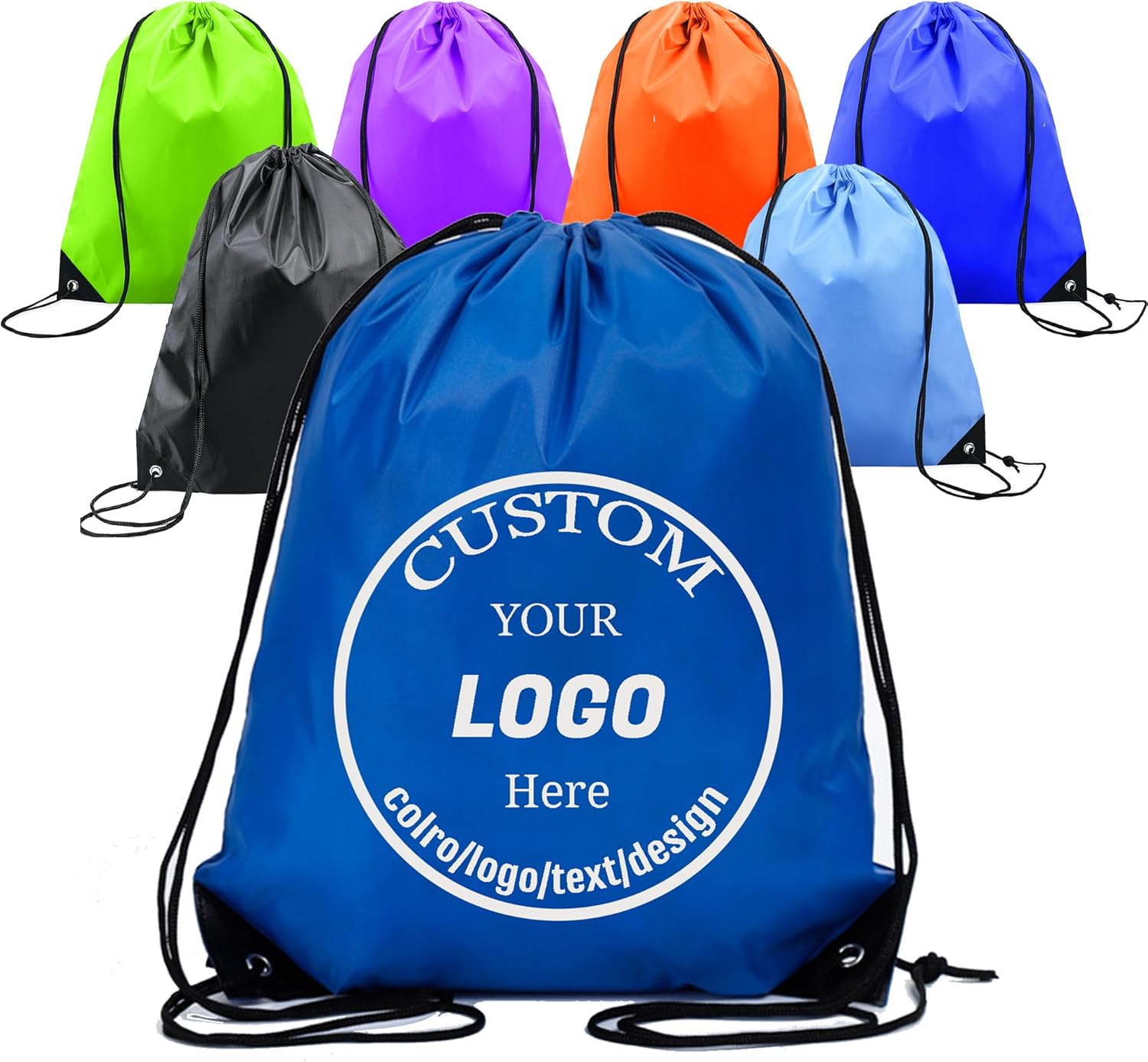 Amazon.com | Sapaigift 30/100/1000PCS Custom Drawstring Backpacks Logo ...