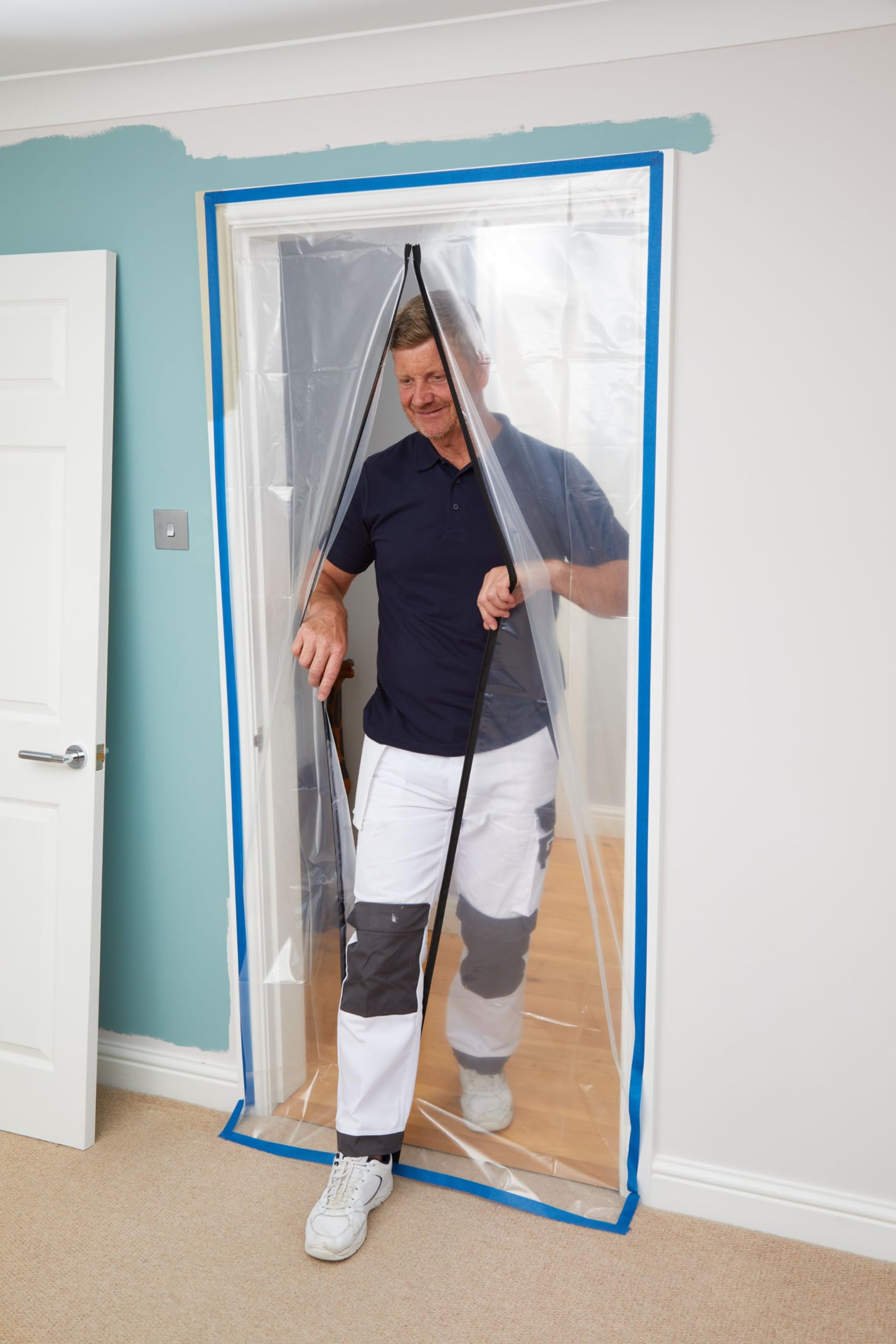ProDec Zipped Doorway Dust Protector Heavy Duty Transparent Polythene ...