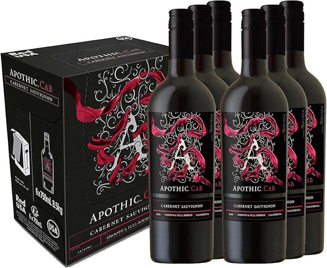 Apothic Cabernet Sauvignon, Californian Red Wine, 6x 750ml bottles ...