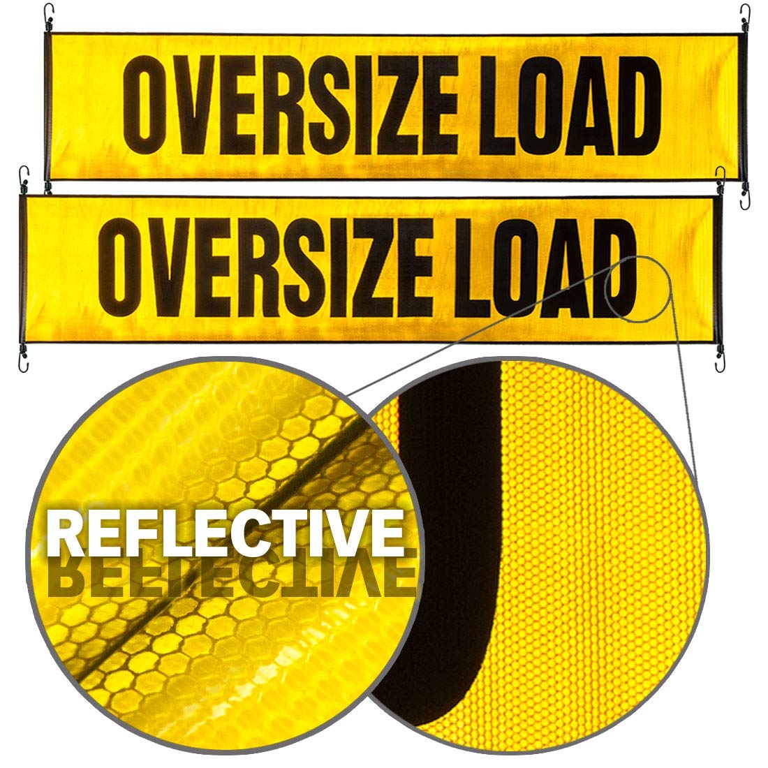 Amazon.com: VULCAN Oversize Load Banner with Heavy Duty Stretch Cords ...