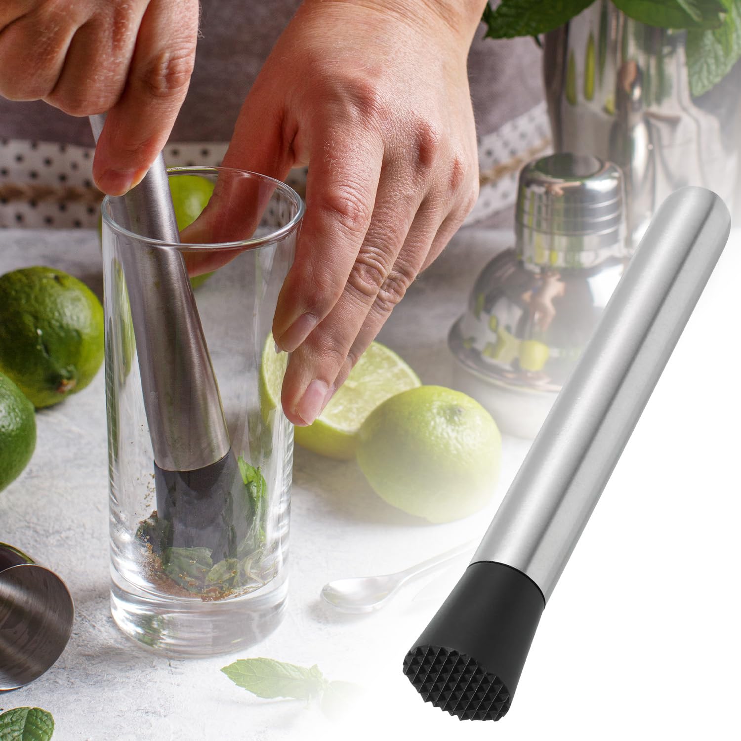 Stainless Steel Cocktail Muddler,Shaker Muddler,Muddlers for Lemonade ...
