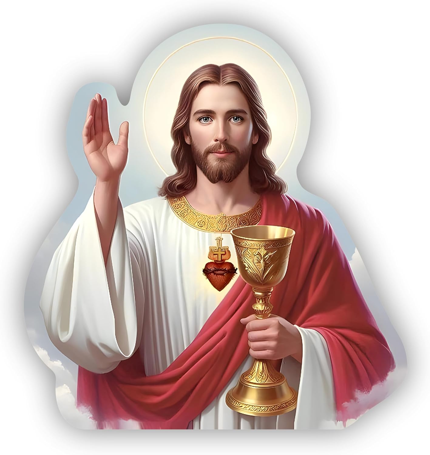 Amazon.com: Jesus Christ Sticker – Sacred Heart of Jesus Vinyl Decal ...