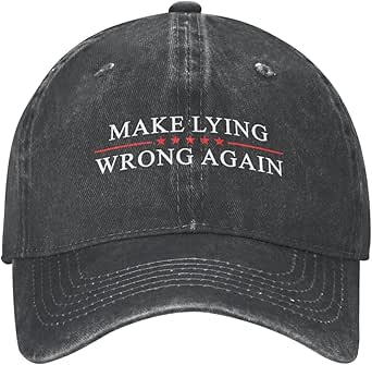 WETEYAFU Make Lying Wrong Again Hat for Men Dad Hats Funny Hats Black at Amazon Men’s Clothing store