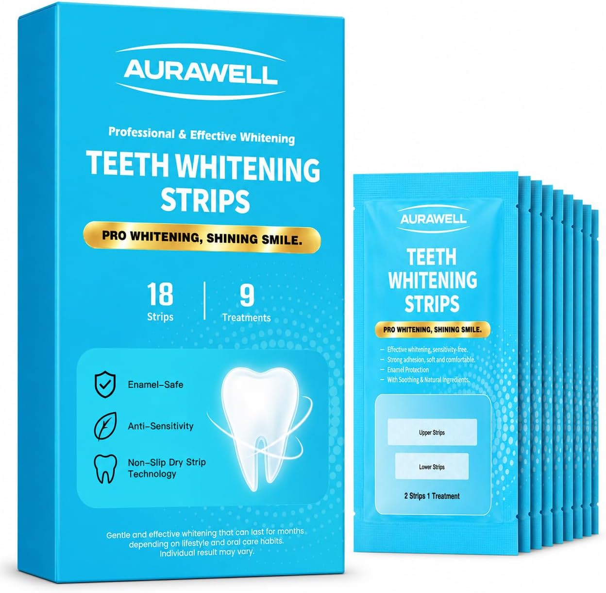 Amazon.com: Teeth Whitening Strips for Sensitive Teeth, 18 Strips / 9 ...